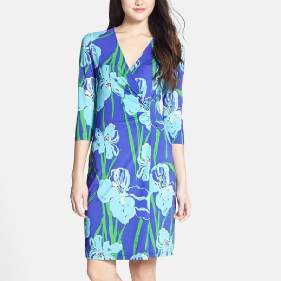 Lilly Pulitzer | Dresses | Lilly Pulitzer Yvette Iris Blue Chablis Wrap ...